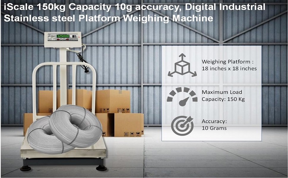 iScale Electronic Platform Weighing Scale 150kg Capacity 10g Accuracy ...