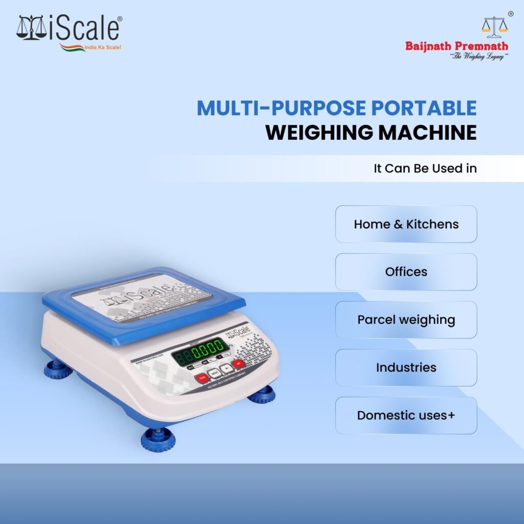 iScale Go-Lite, 30kg x 1g, Small pan size 21.5×16.5cm, Best Suitable for 5-10kg, Domestic All ...