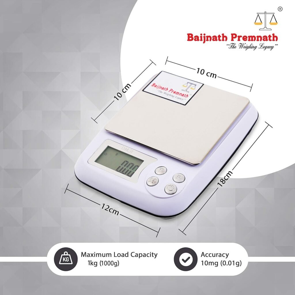 Baijnath Premnath DM-3 1000g (1kg) x 0.01g (10mg) Digital Jewellery ...