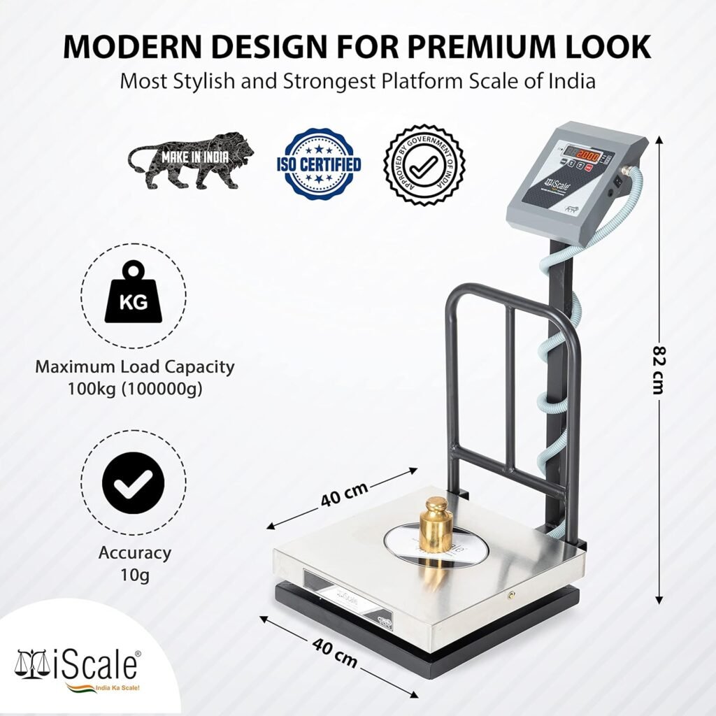 iScale i-12 Bluetooth Digital Weighing Scale |100kg× 10g | Front & Back ...